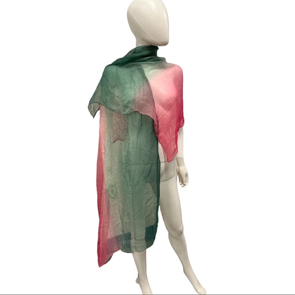 Vintage | Accessories | Vintage 0 Silk Rectangular Scarf Shawl Wrap ...